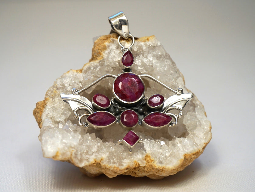 Ruby and Angel Sterling Pendant 1 – Andrea Jaye Collection