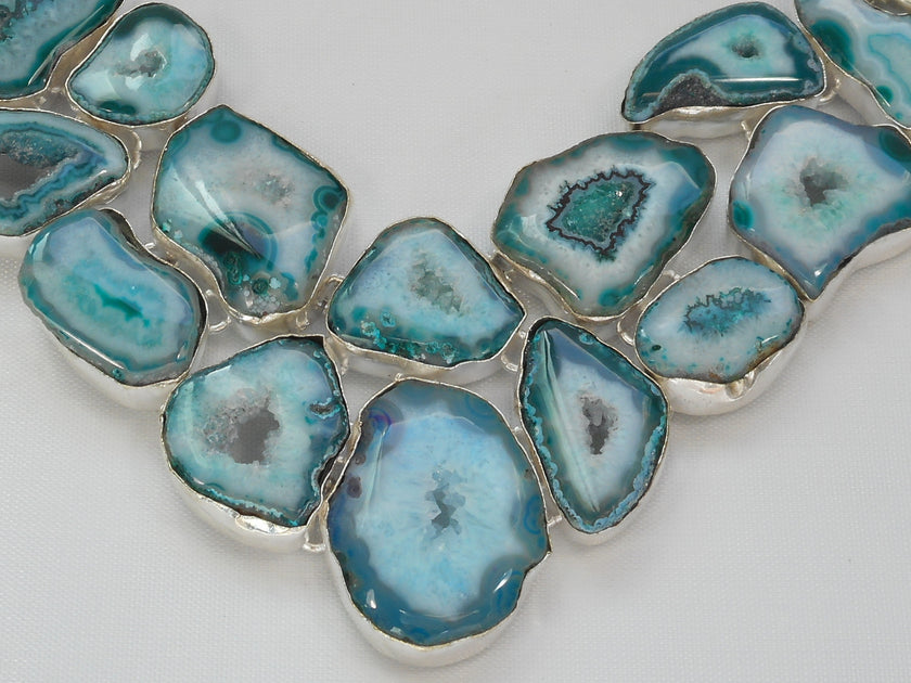 Ocean Blue Solar Quartz Crystal Gemstones Necklace – Andrea Jaye Collection