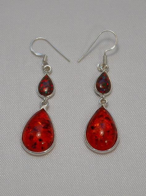 Amber Earring Set 1 with Fire Opal – Andrea Jaye Collection