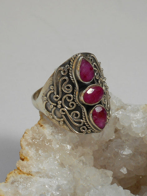Ruby and Sterling Ring 4 – Andrea Jaye Collection